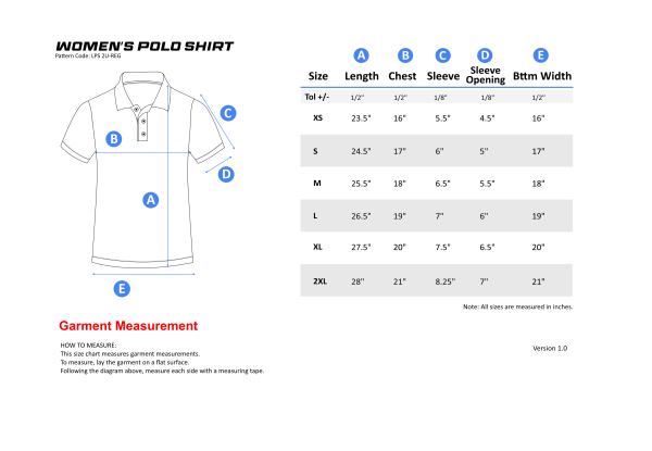 Size Chart - Imprint PH