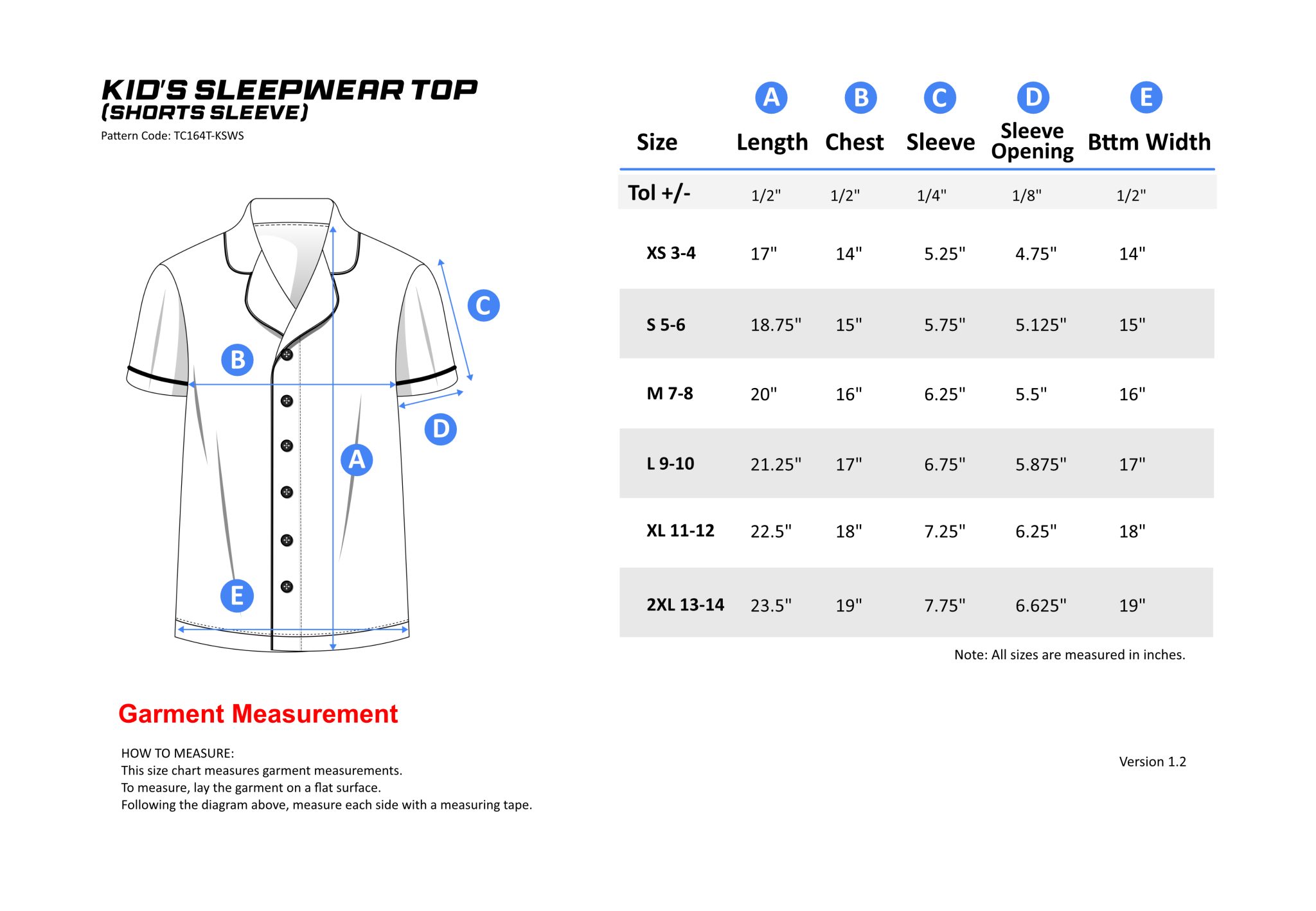 Size Chart - Imprint PH